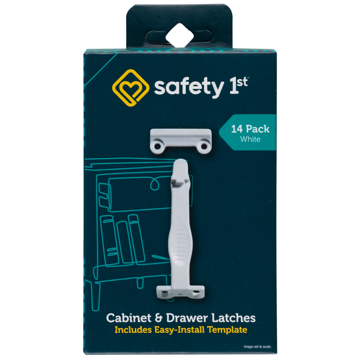 Safety 1st Cabinet & Drawer Latches - White (14 Pack)